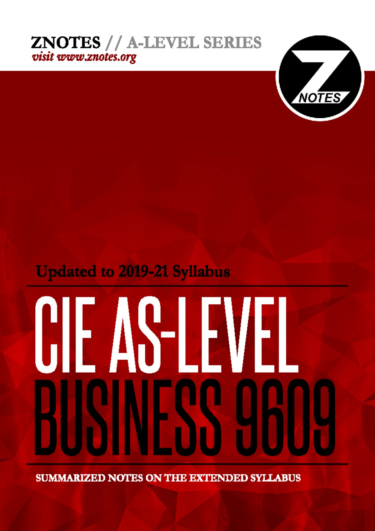 Cie as business 9609 notes - SUMMARIZED NOTES ON THE EXTENDED SYLLABUS ...