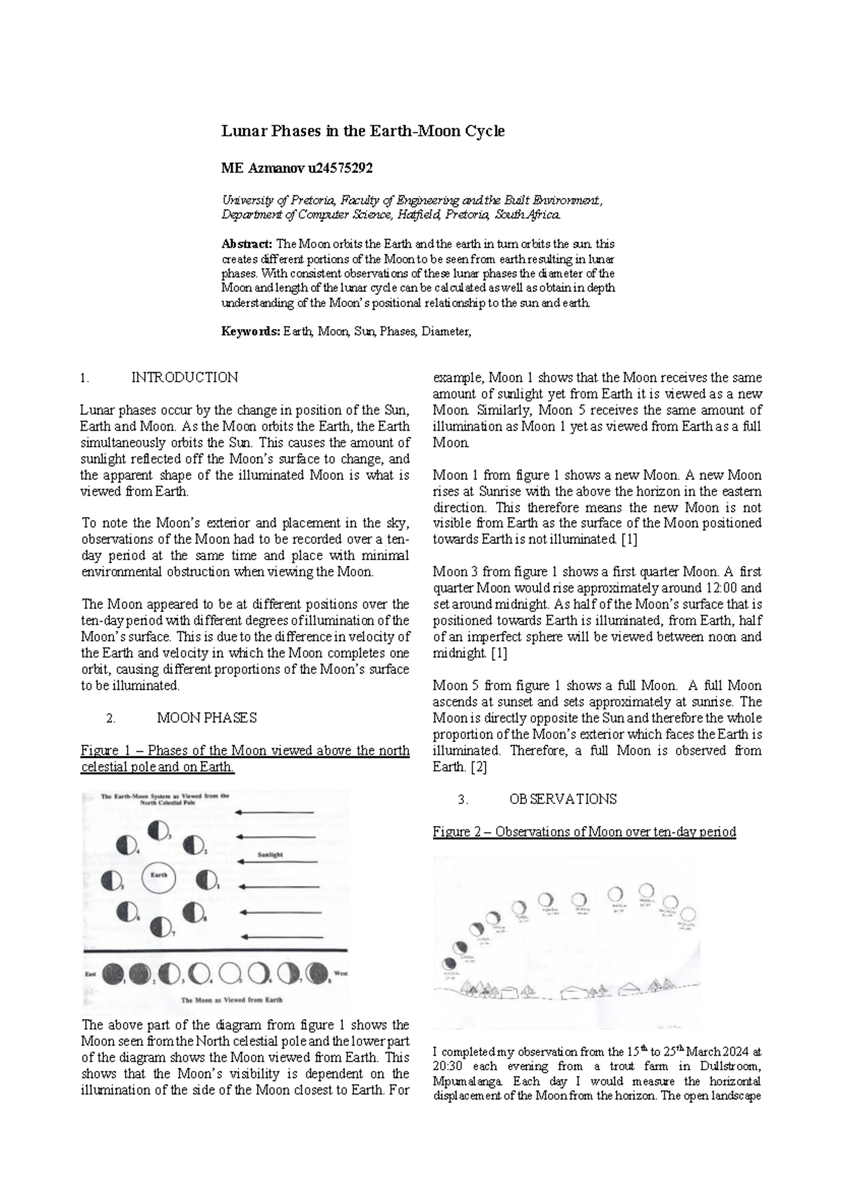 76%SCI Assignment: Analysis of Lunar Phases in Earth-Moon Cycle - Studocu