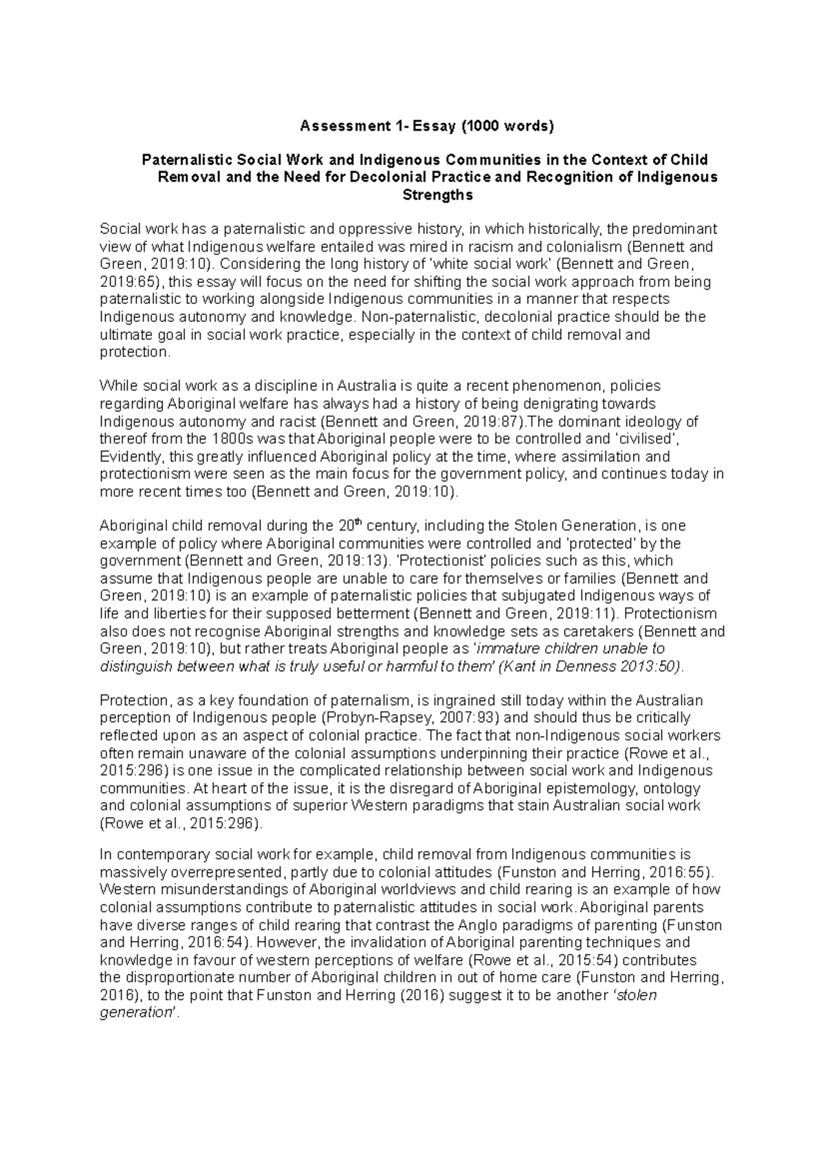 Assessment 1 - Assessment 1- Essay (1000 words) - Studocu