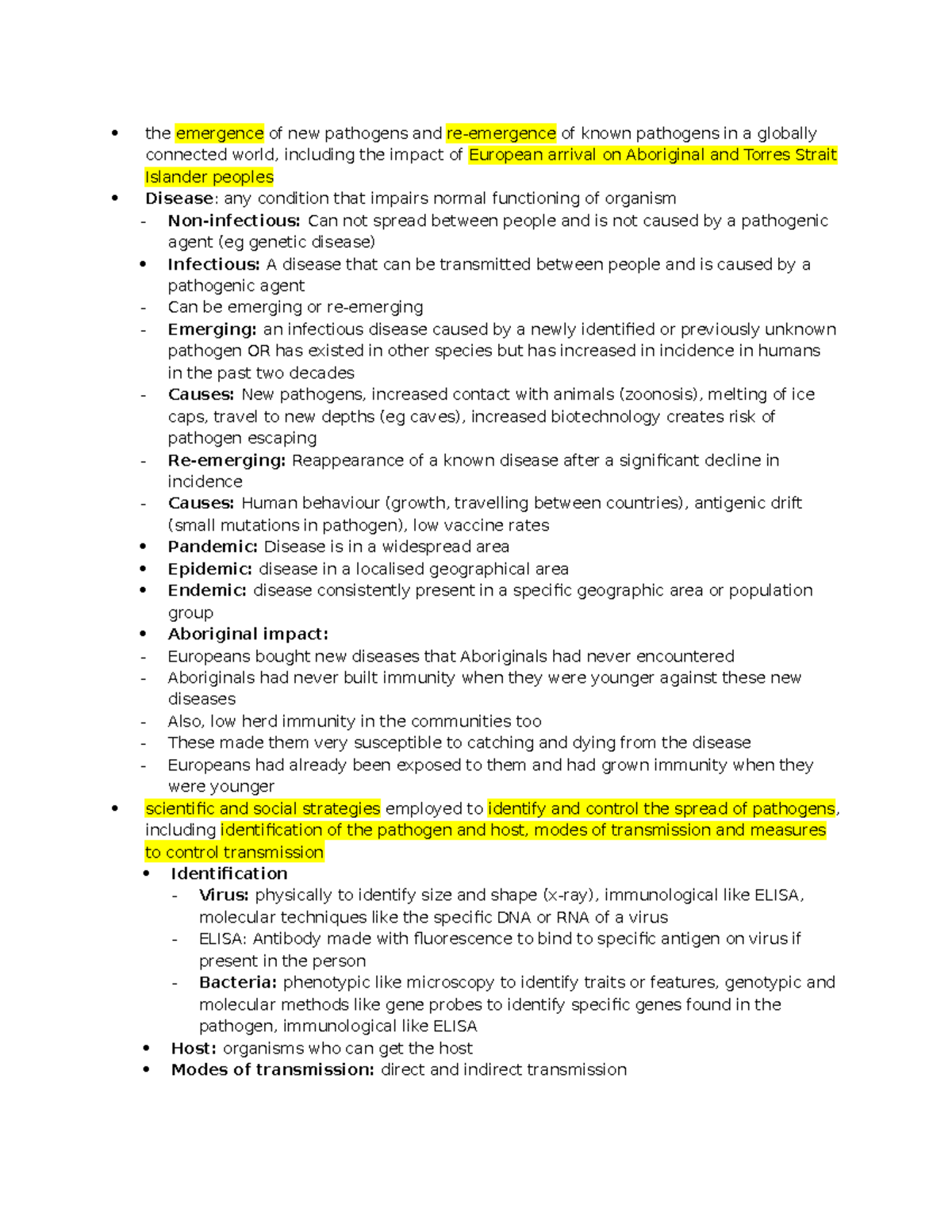 Emergence of Pathogens and Their Impact on Aboriginal Peoples (BIO U4 ...