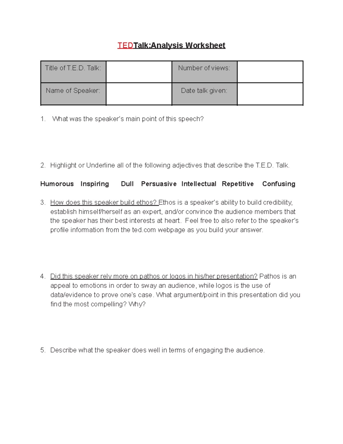 Annotated-TEDTalk%20Analysis%20Worksheet - TEDTalk:Analysis Worksheet ...
