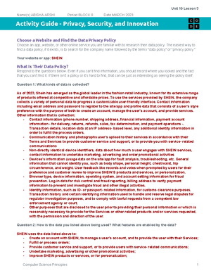 Lesson 3 Activity Guide - Filtering Data - Name(s