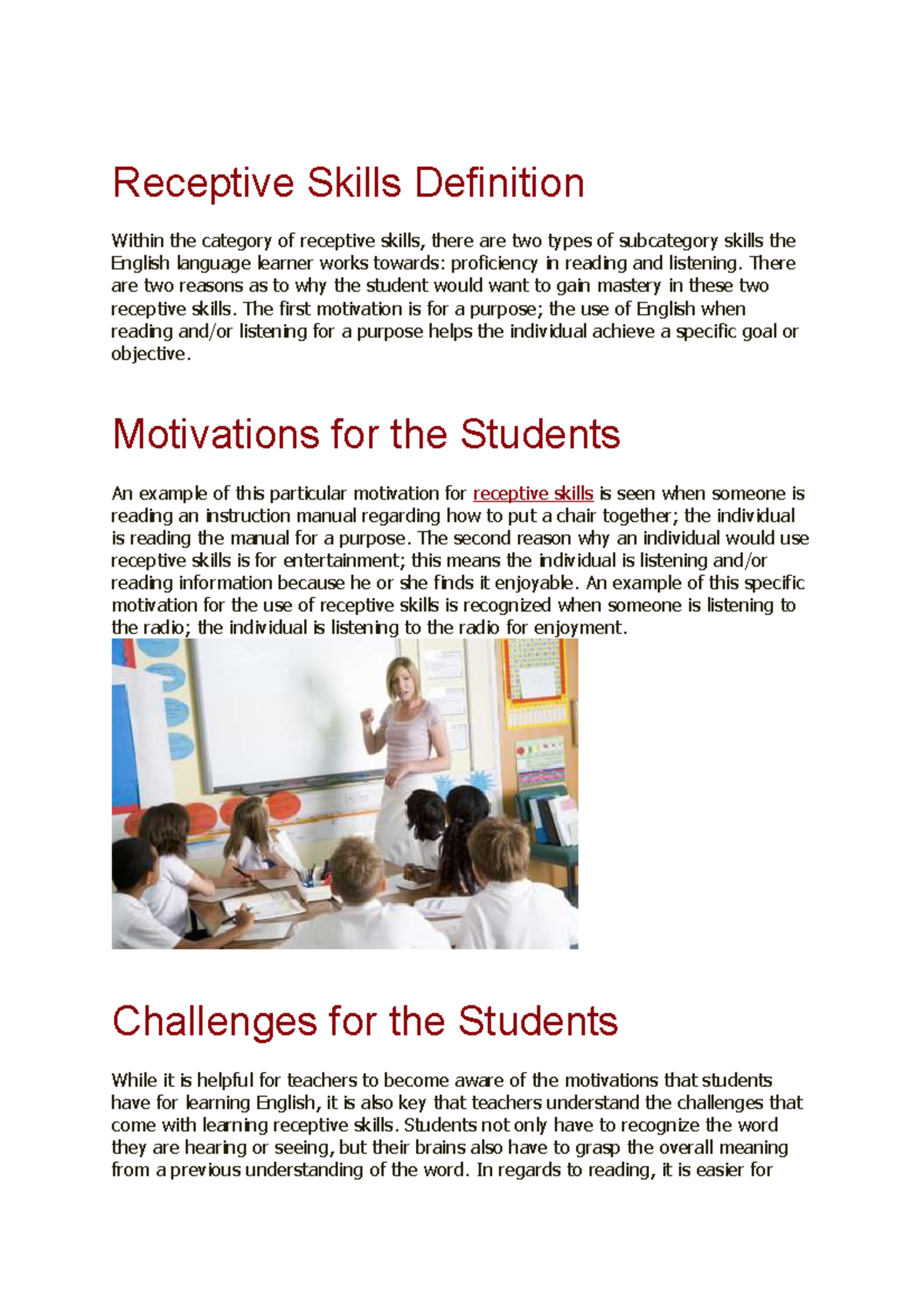 Receptive Skills Definition: Reading & Listening in Language Learning ...