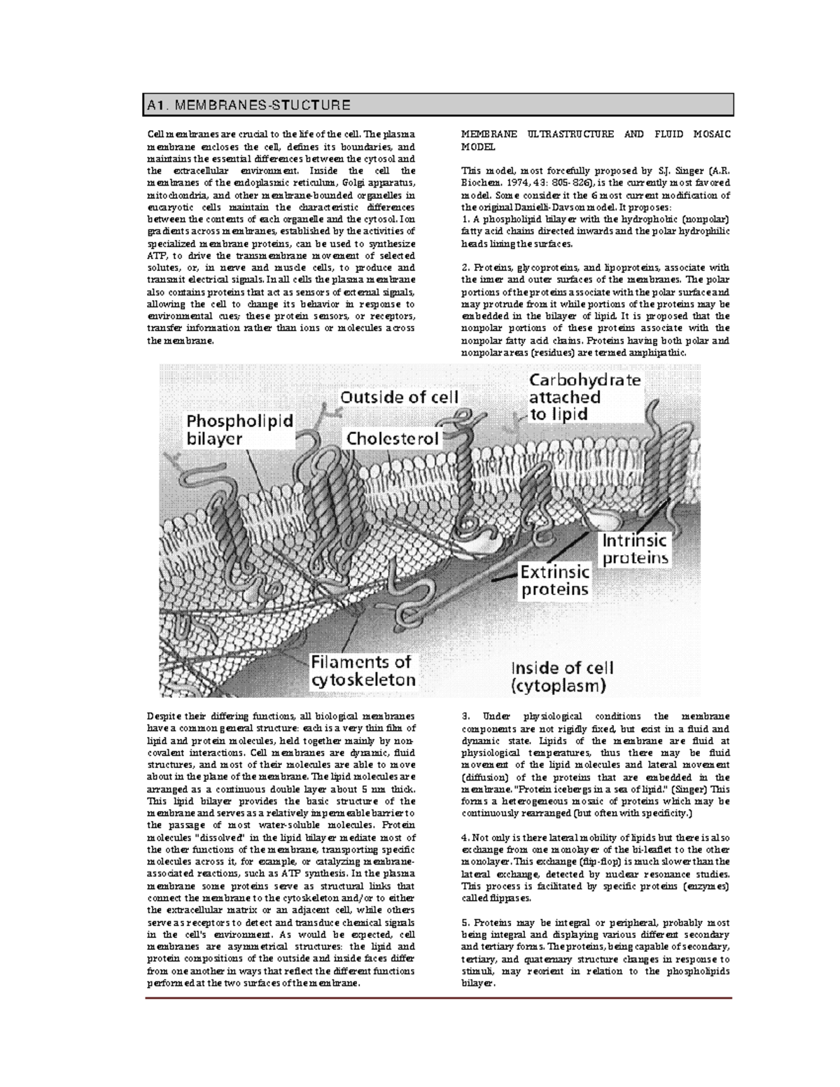 CSIR Unit 2 - Comprehensive Notes on Membrane Structure and Proteins ...
