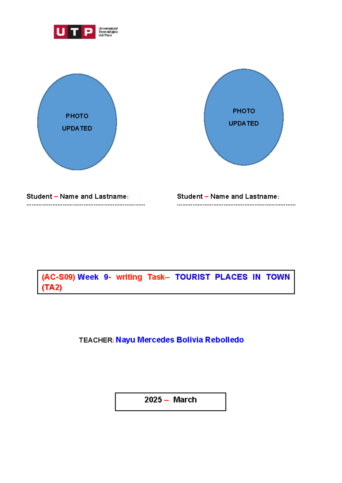 TA2: Describing Tourist Places in Town - Collaborative Writing Guide ...