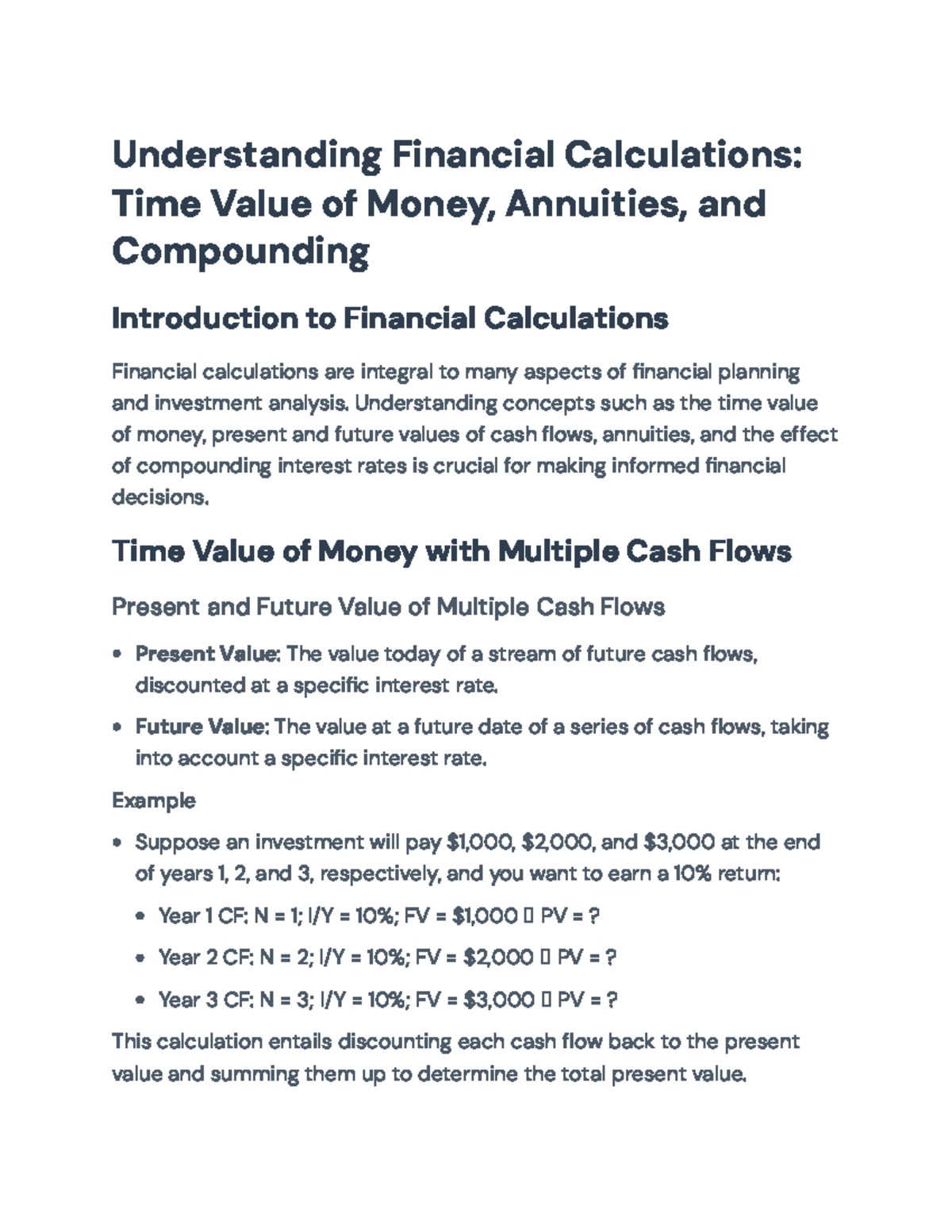 Understanding Financial Calculations: Time Value of Money and Annuities ...