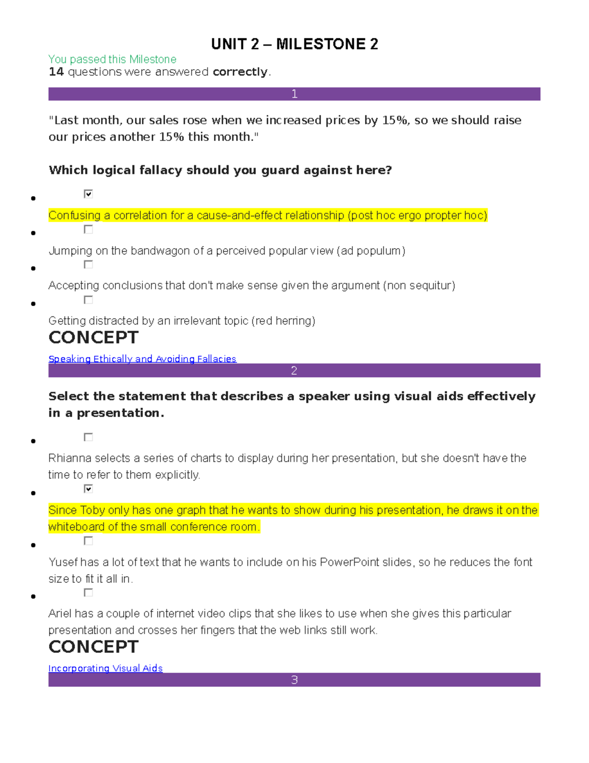 UNIT 2 Milestone 2 - UNIT 2 – MILESTONE 2 You passed this Milestone 14 ...