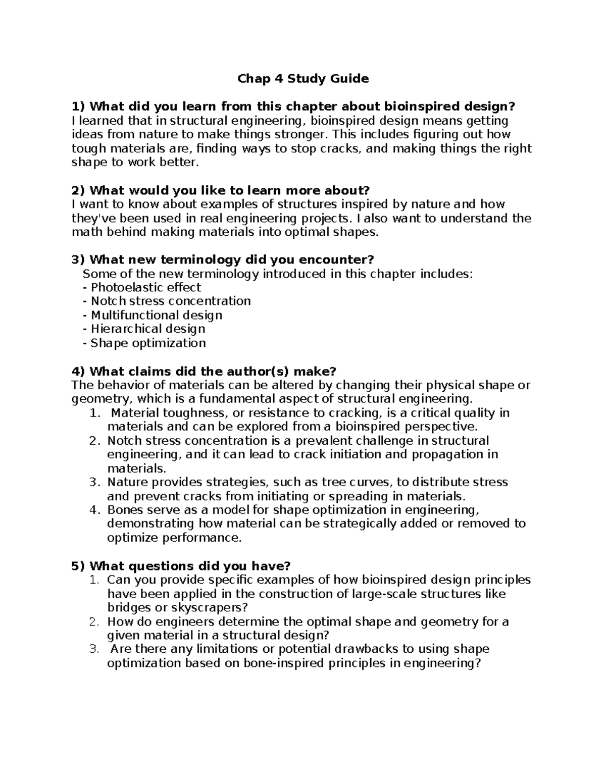 Chap 4 Study Guide - This will help. - Chap 4 Study Guide What did you ...