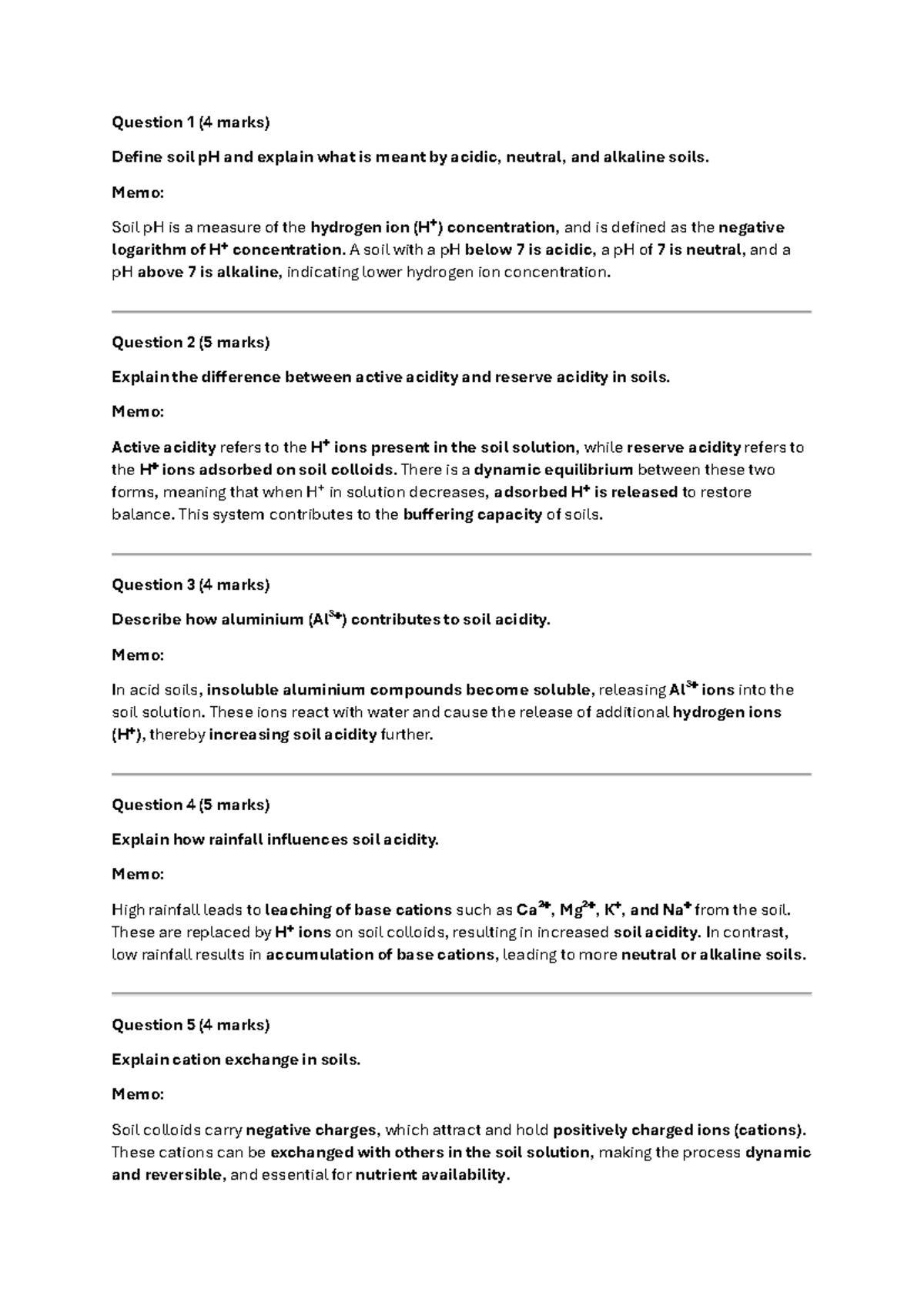 Soil Chemistry and Management: Lecture Notes - Studocu