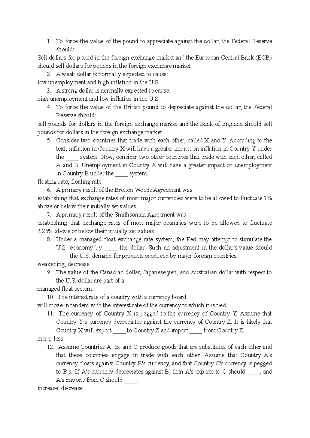 Chapter 6: MCQ Flashcards Test Bank 2022 - Exchange Rates & Monetary ...