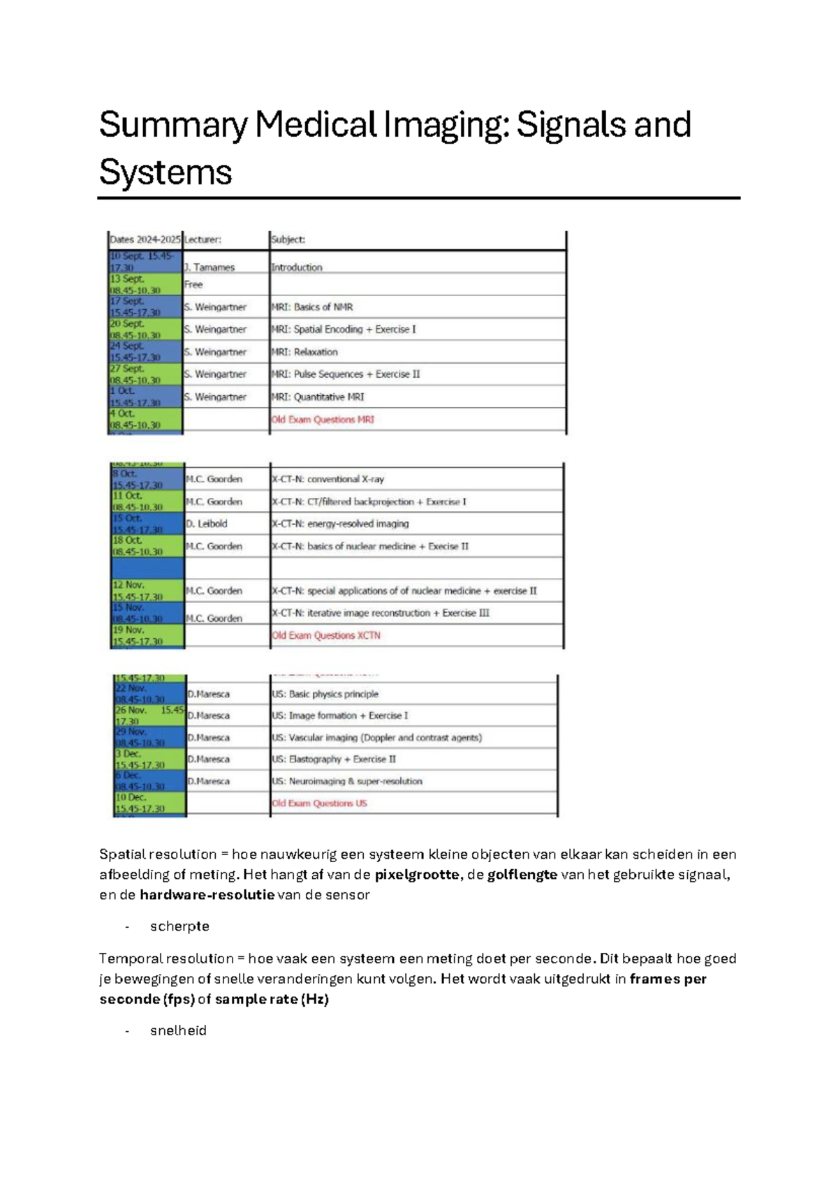 Summary of Medical Imaging: Signals & Systems (MI S&S) - Studeersnel