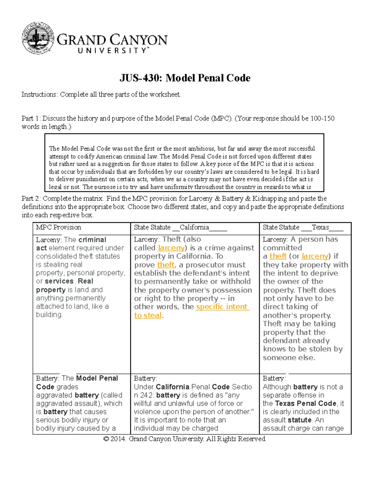 MPC vs. Common Law Chart - Homicide – Murder Common Law Model Penal ...