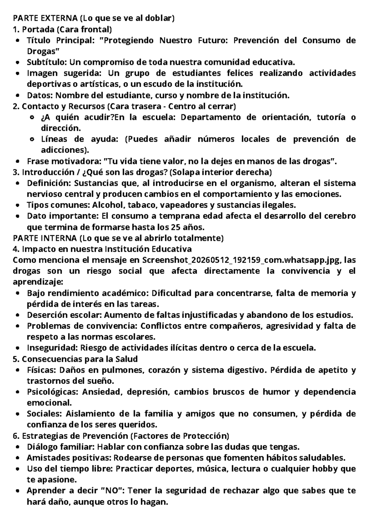 Prevención del Consumo de Drogas en la Comunidad Educativa - Proyecto ...