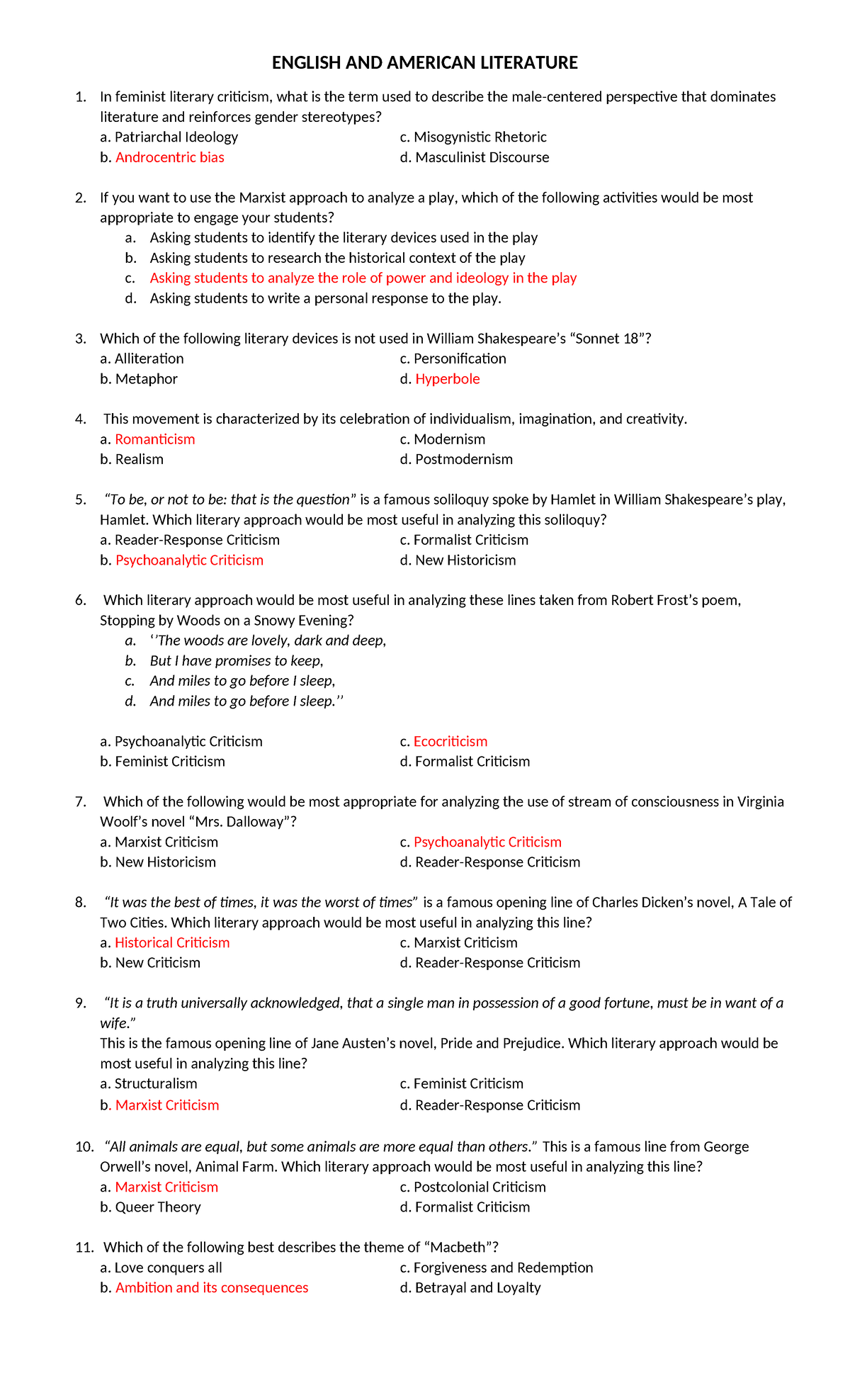 LET Reviewer on English and American Literature Insights - Studocu
