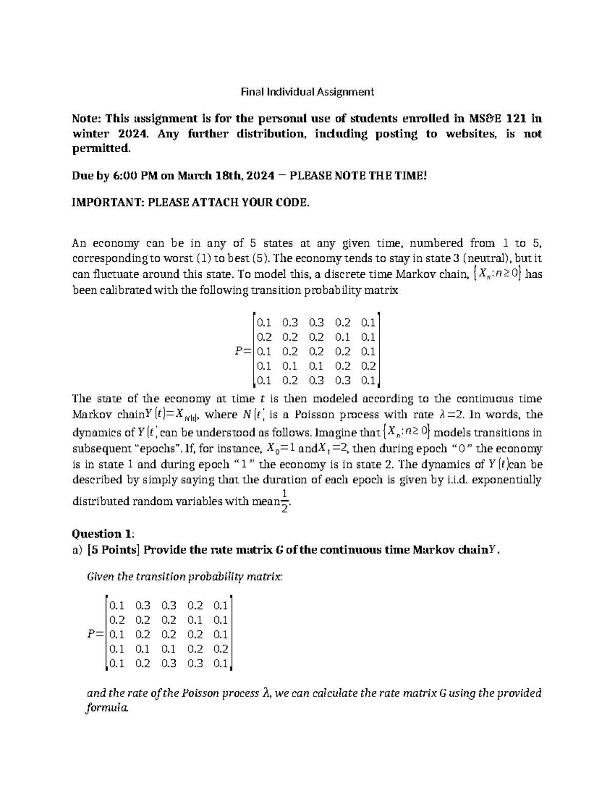 FIA 121 Final Individual Assignment Notes - Winter 2024 - Studocu