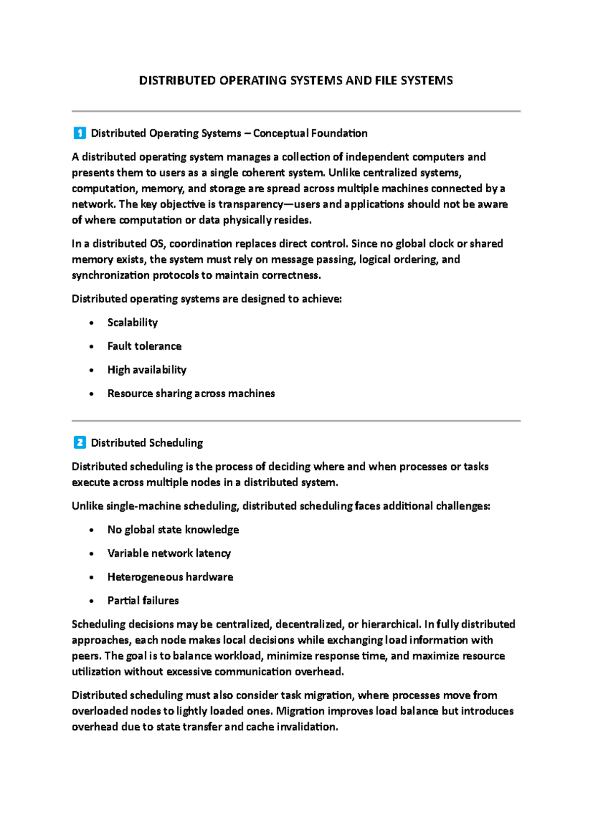 Os 4 - Distributed Operating Systems Notes for New Syllabus - Studocu