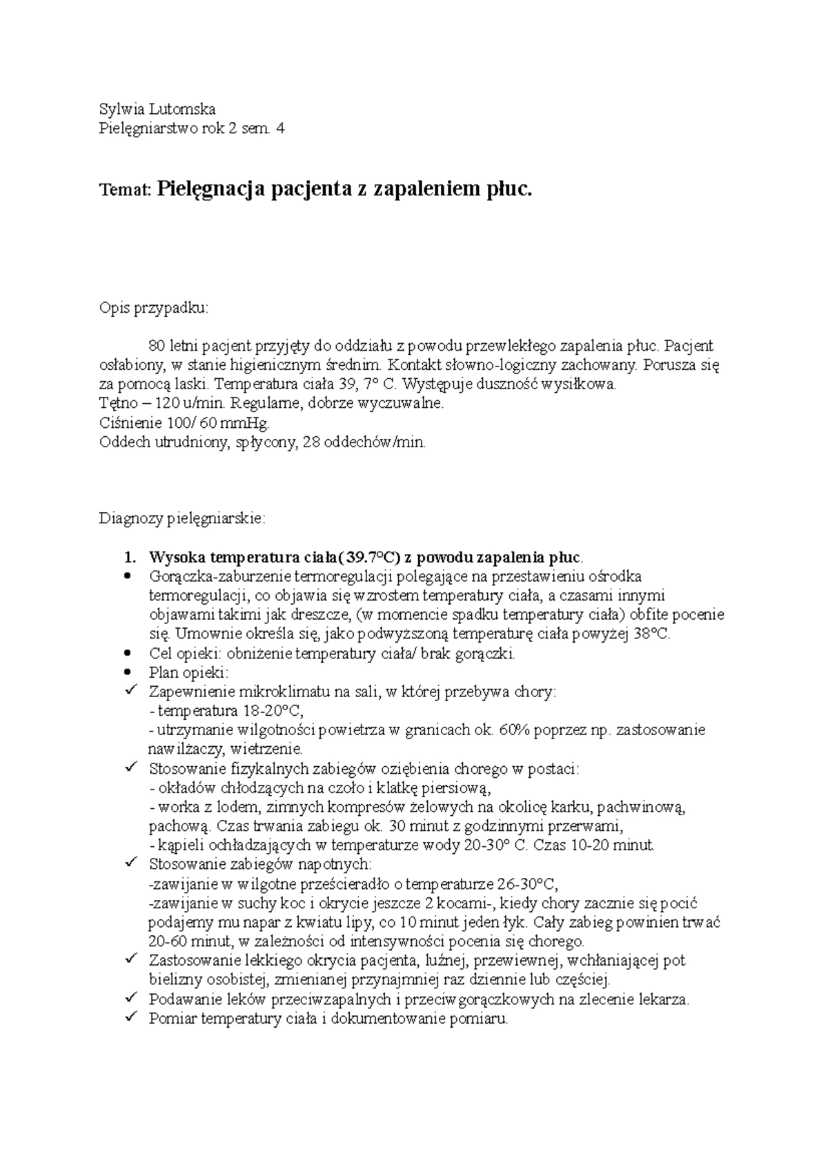 Proces pielęgnacyjny - chirurgia - Ewa Kwiatkowska Uczelnia Warszawska ...