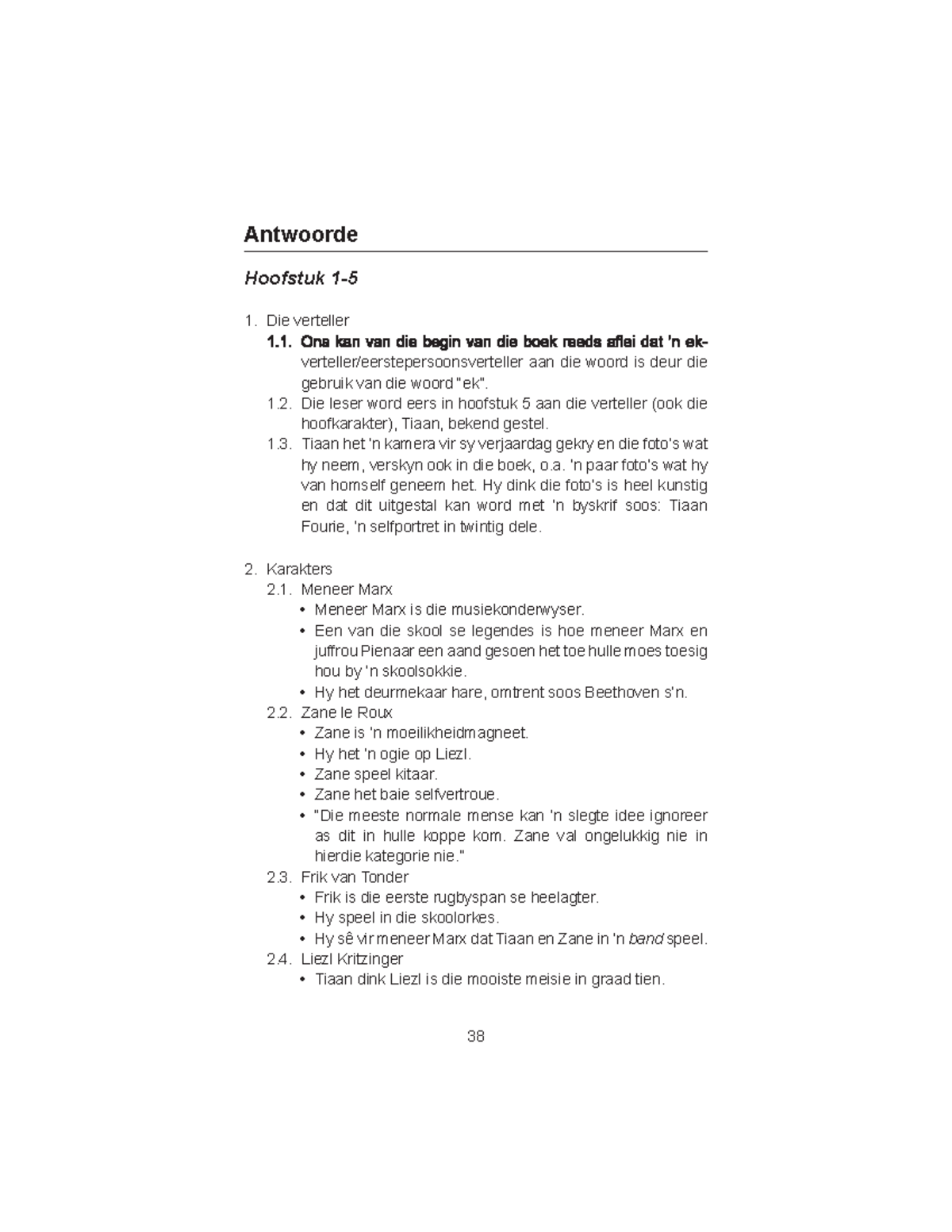 Suurlemoen Antwoorde: Hoofstukke 1 tot 15 Analise - Studocu