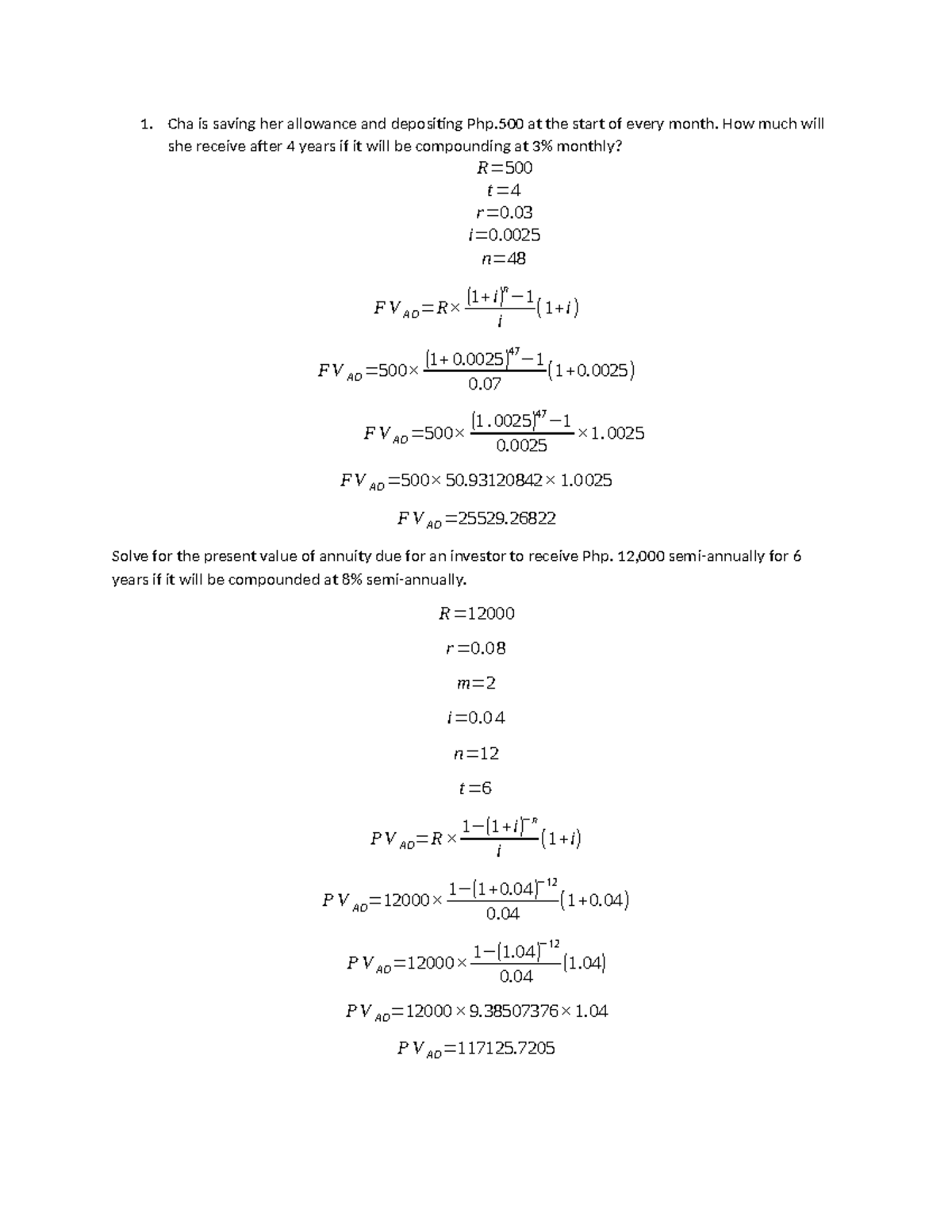 123 - ghghgh - Cha is saving her allowance and depositing Php at the ...