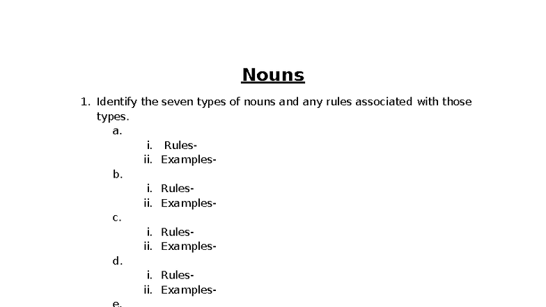Parts of Speech Notes Guide for Gallery Walk (ENG 101) - Studocu