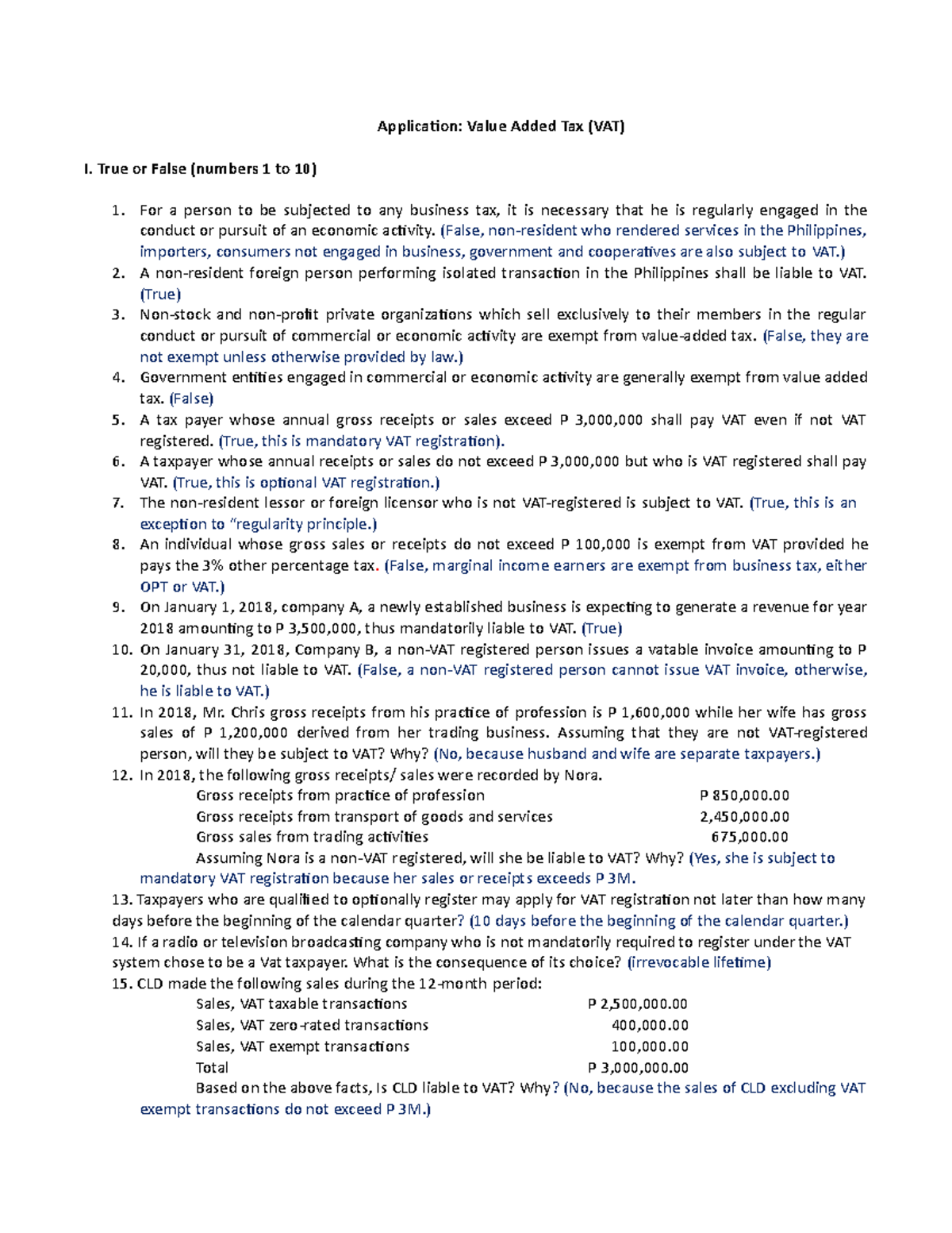 VAT Problems and Solutions: Analysis and Key Takeaways - Studocu