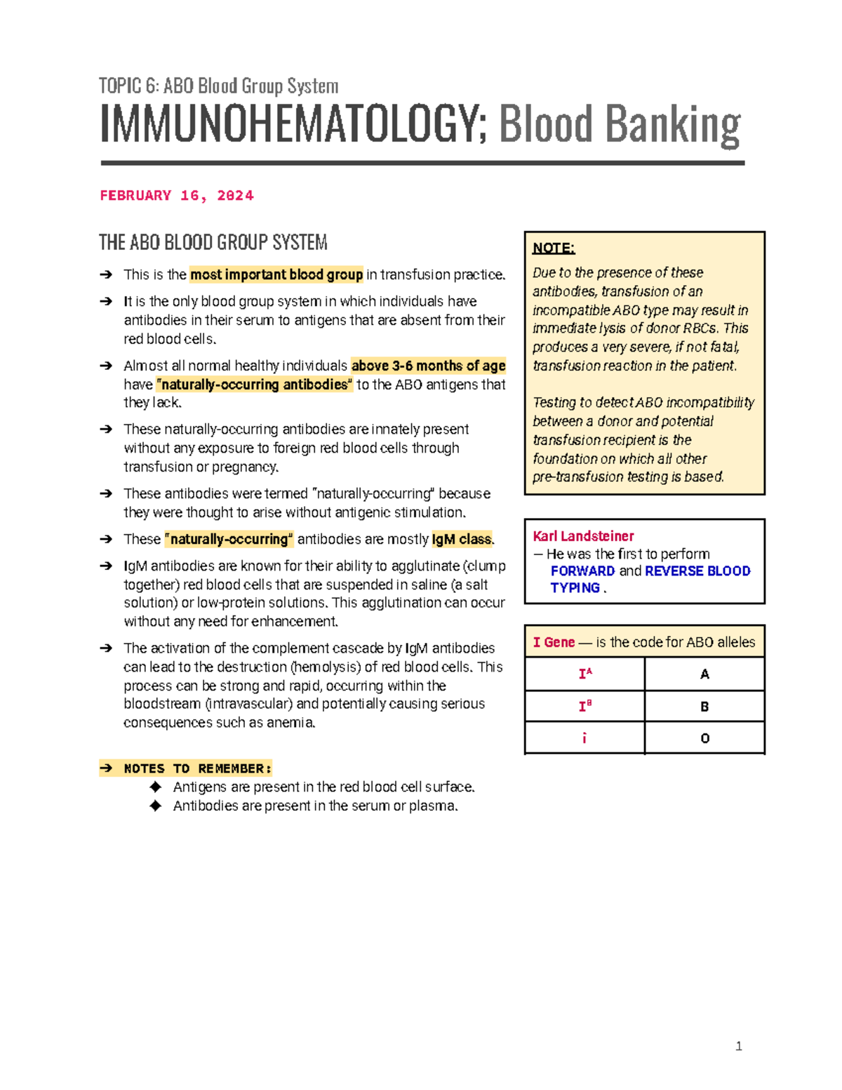 ABO Blood Group System Overview: Key Concepts & Clinical Implications ...