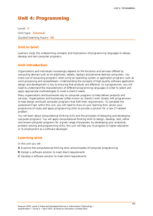 Unit 2 SPEC - unit 2 creating systems to mange information - Unit 2 ...