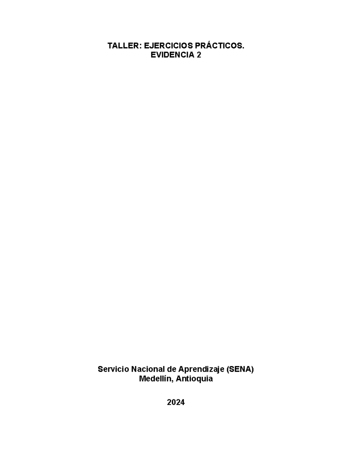 Taller 2 - Ejercicios Prácticos de Programación en SENA 2024 - Studocu