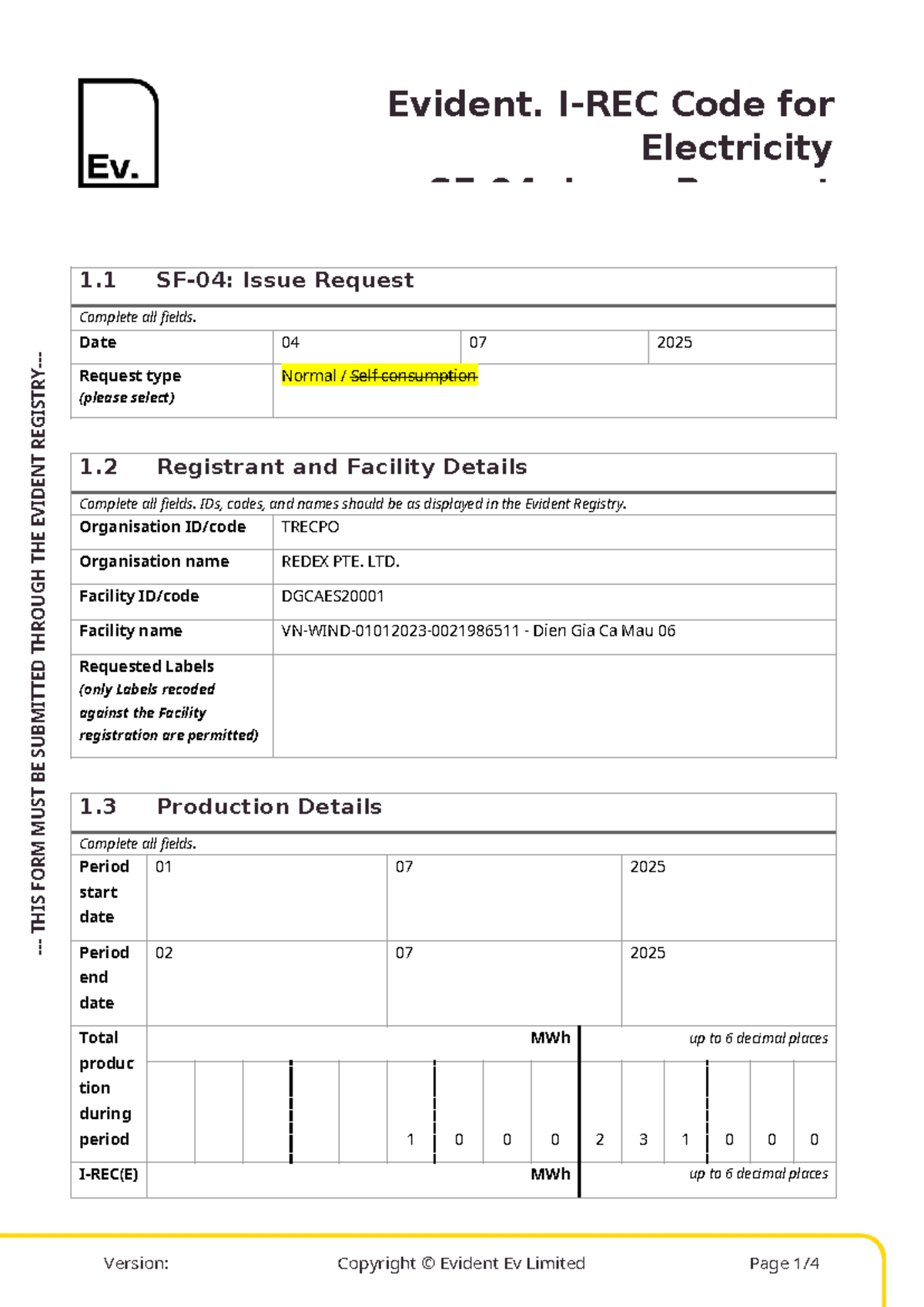 Issuance Request Form for Electricity Code 2025 - Studocu