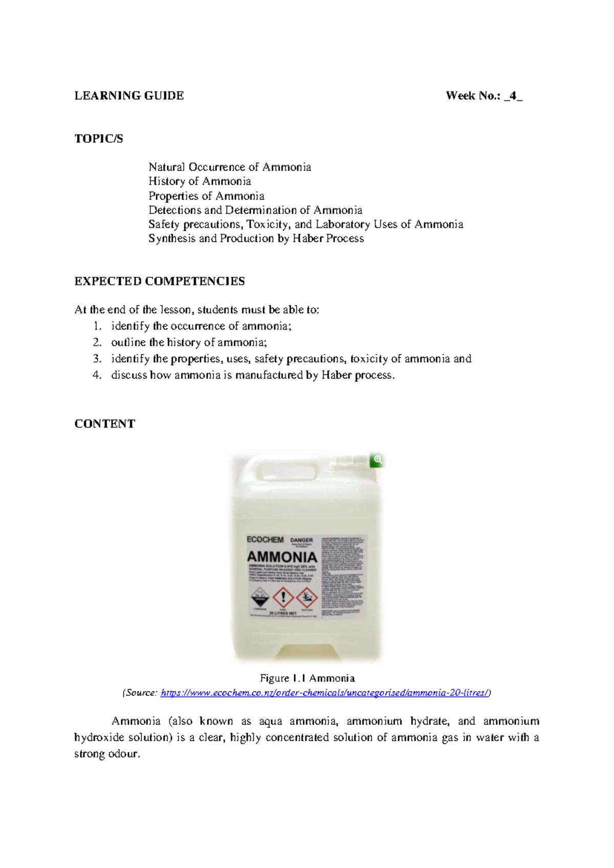 Ammonia: Natural Occurrence, History, Properties & Uses - Lecture ...
