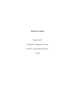 DAT 375 Module Three Journal - Jewell 1 DAT 375 Module Three Journal ...