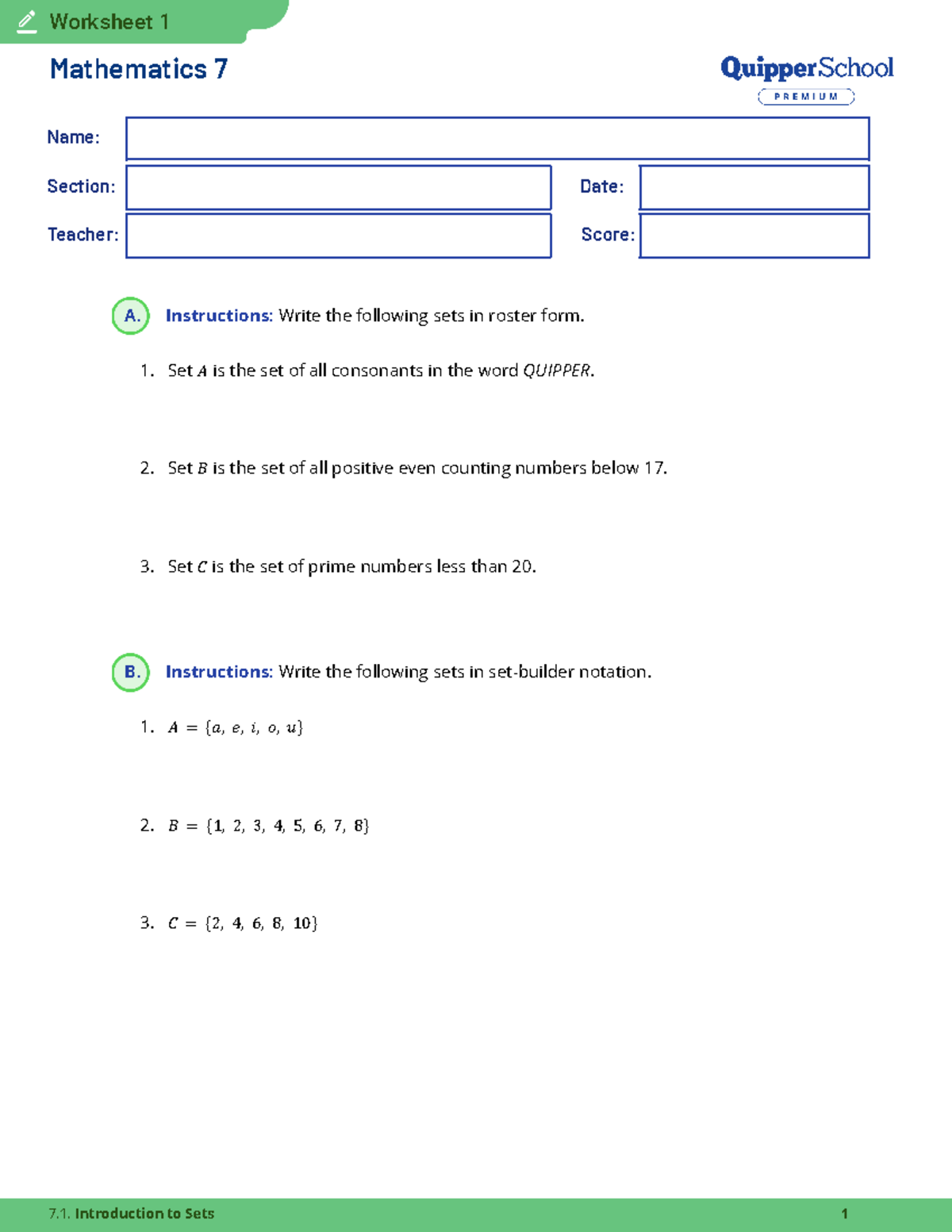 M7 Q2 0701 WS1 FD - The real number system is a comprehensive set of ...