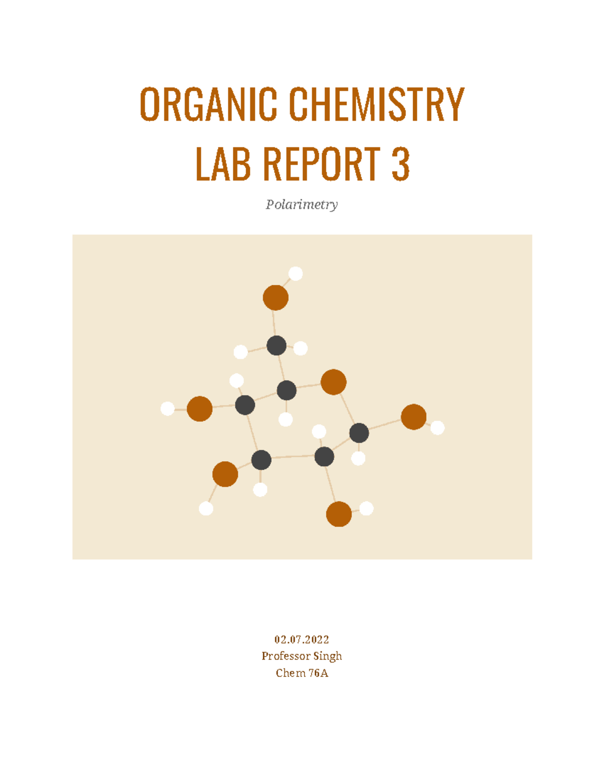 Polarimetry Experiment Lab Report PDF) Physical Chemistry Lab Report
