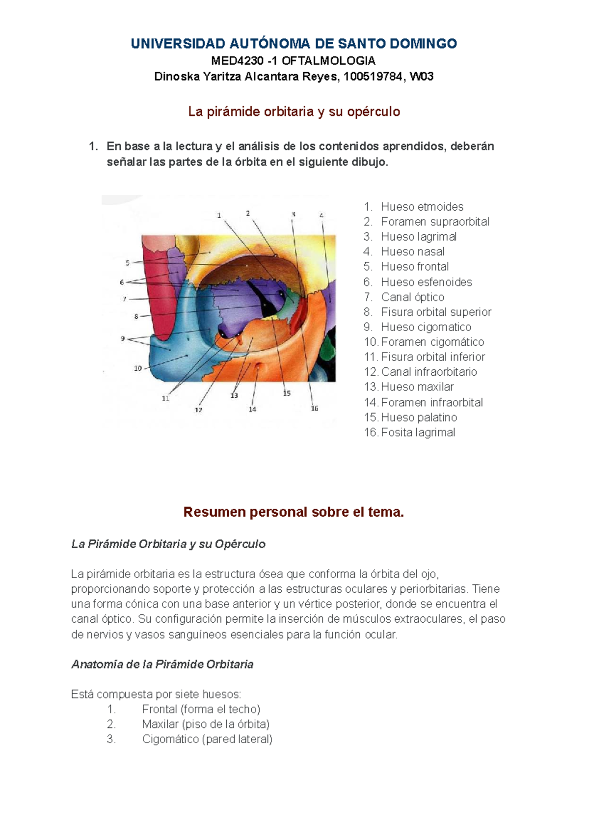 MED4230 OFTALMOLOGIA: La Pirámide Orbitaria y su Opérculo - Studocu