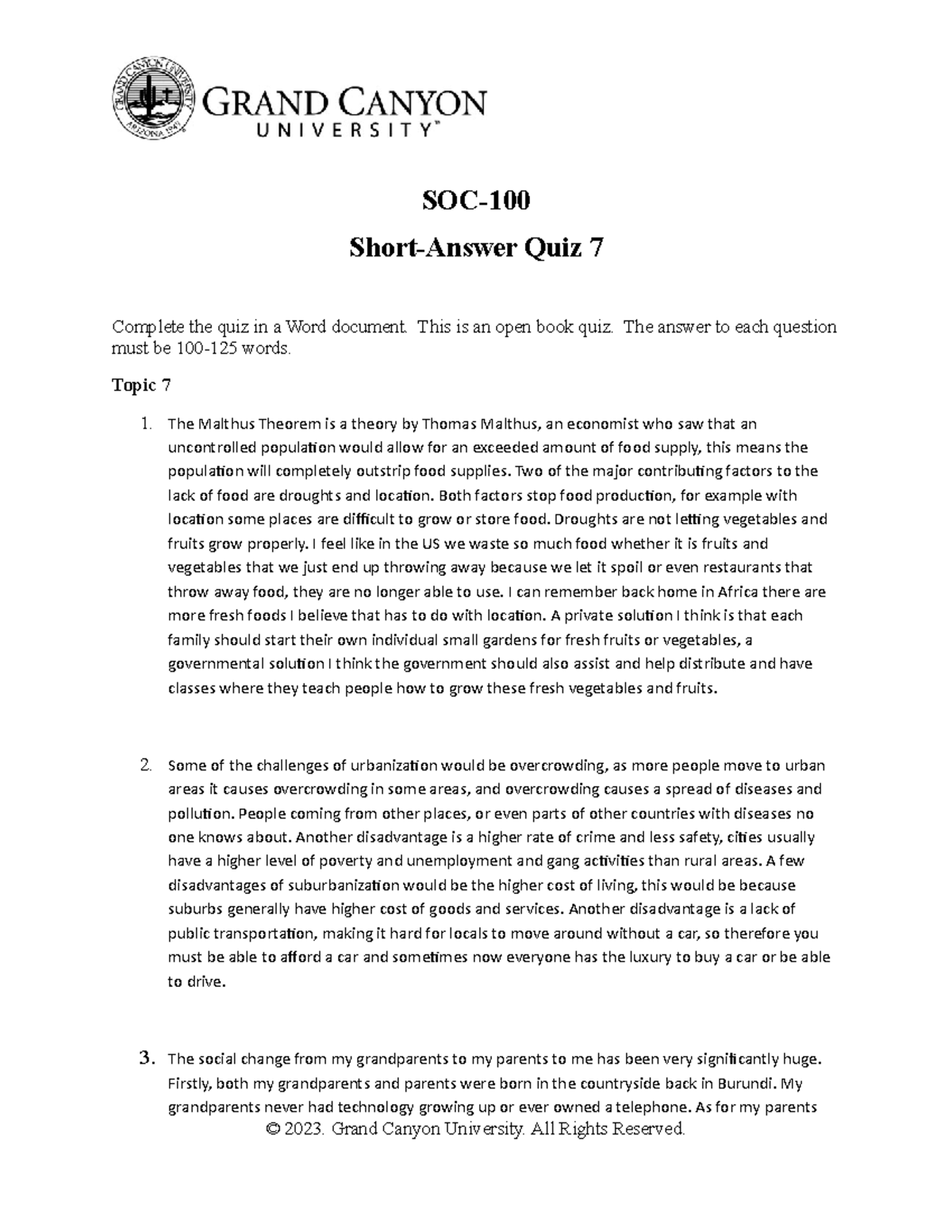 SOC-100.Short-Answer Quiz 7 1-8-18 - SOC- Short-Answer Quiz 7 Complete ...