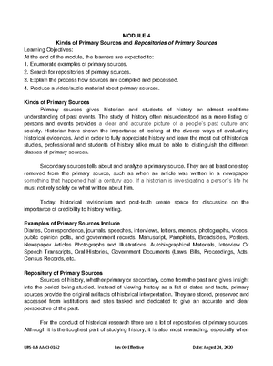 Module 3 External and Internal Criticism - URS-IM-AA-CI-0162 Rev 00 ...