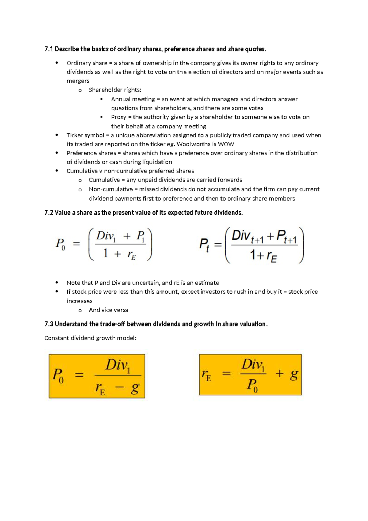 FINA 7.1-11.5 Key Concepts for Exam Preparation - Studocu