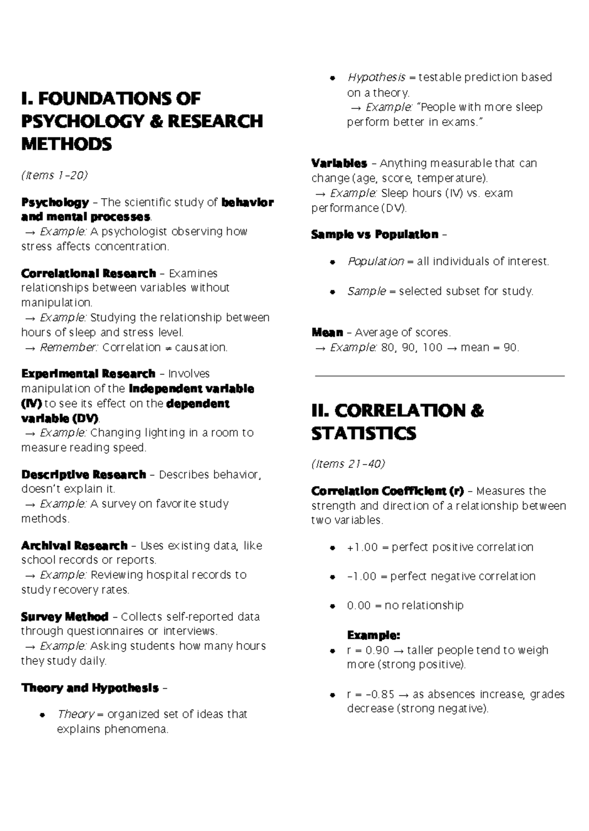 ITP - Lecture Notes on Foundations of Psychology Research Methods - Studocu