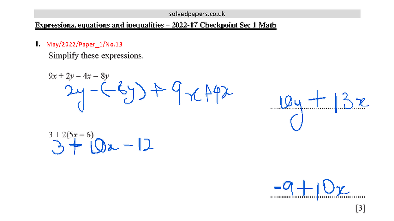 Math 1.2.1 Expressions, Equations & Inequalities Checkpoint - Studocu