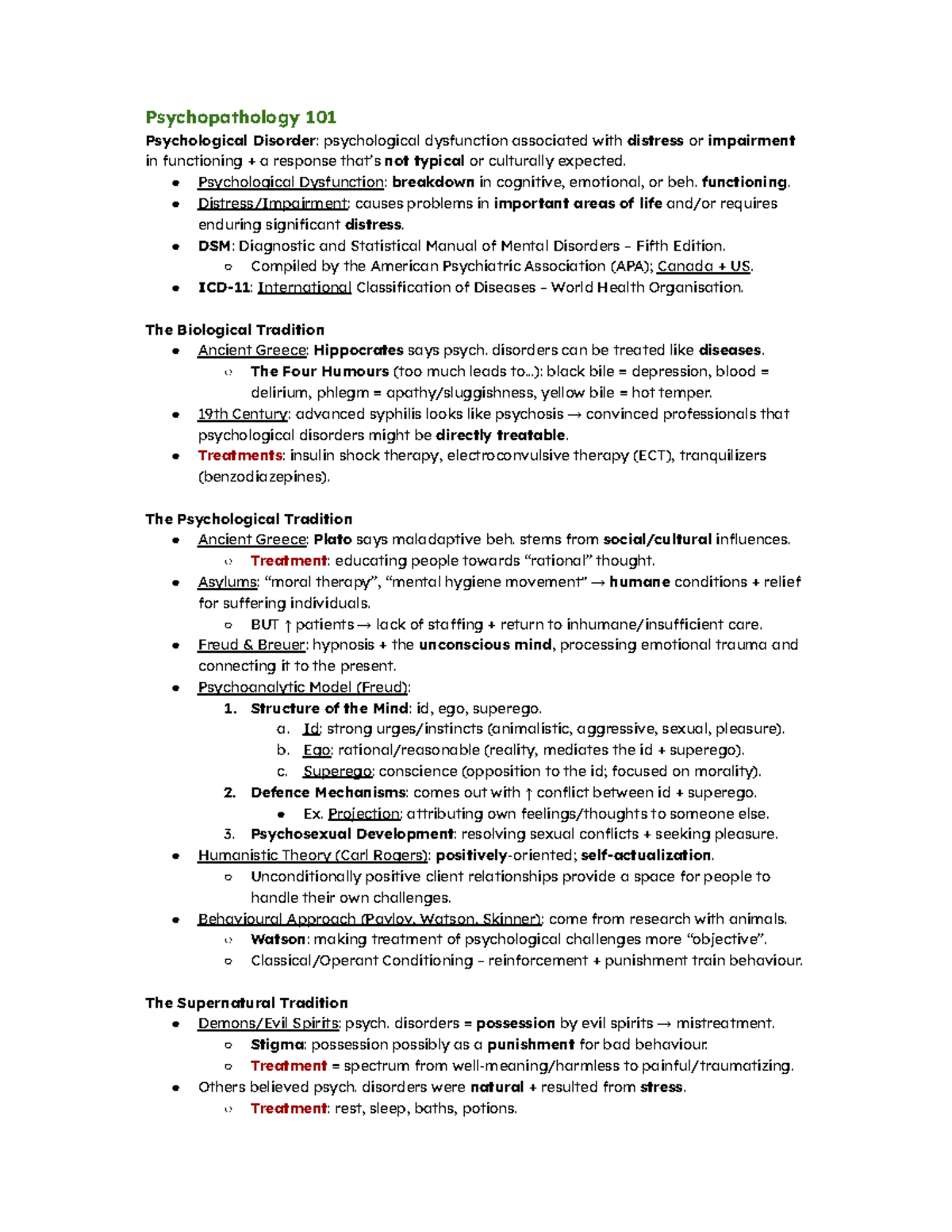 PSYC*2020 Midterm Review: Understanding Psychopathology and Disorders ...