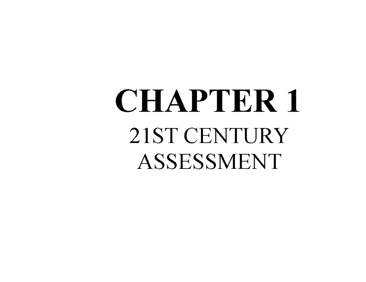 Reading Material 1 - sda - CHAPTER 1 21ST CENTURY ASSESSMENT Learning ...
