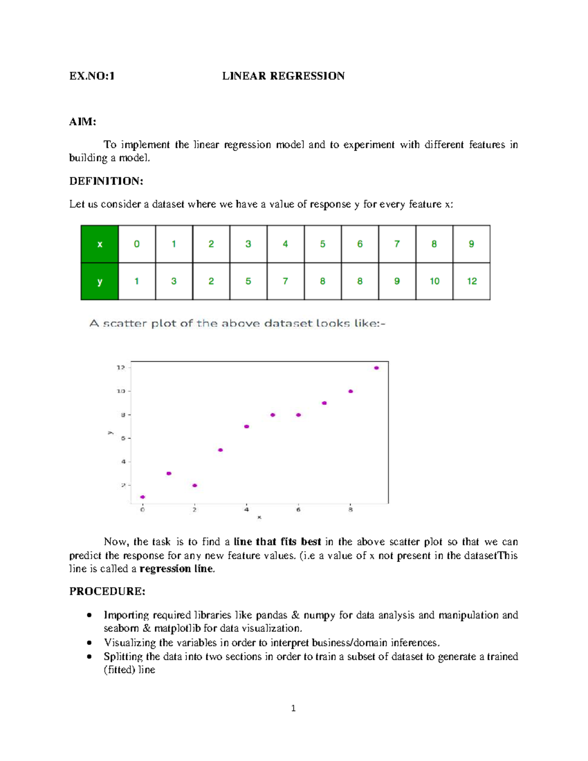 ML Lab: Linear Regression, Binary Classification & Clustering Techniques - Studocu