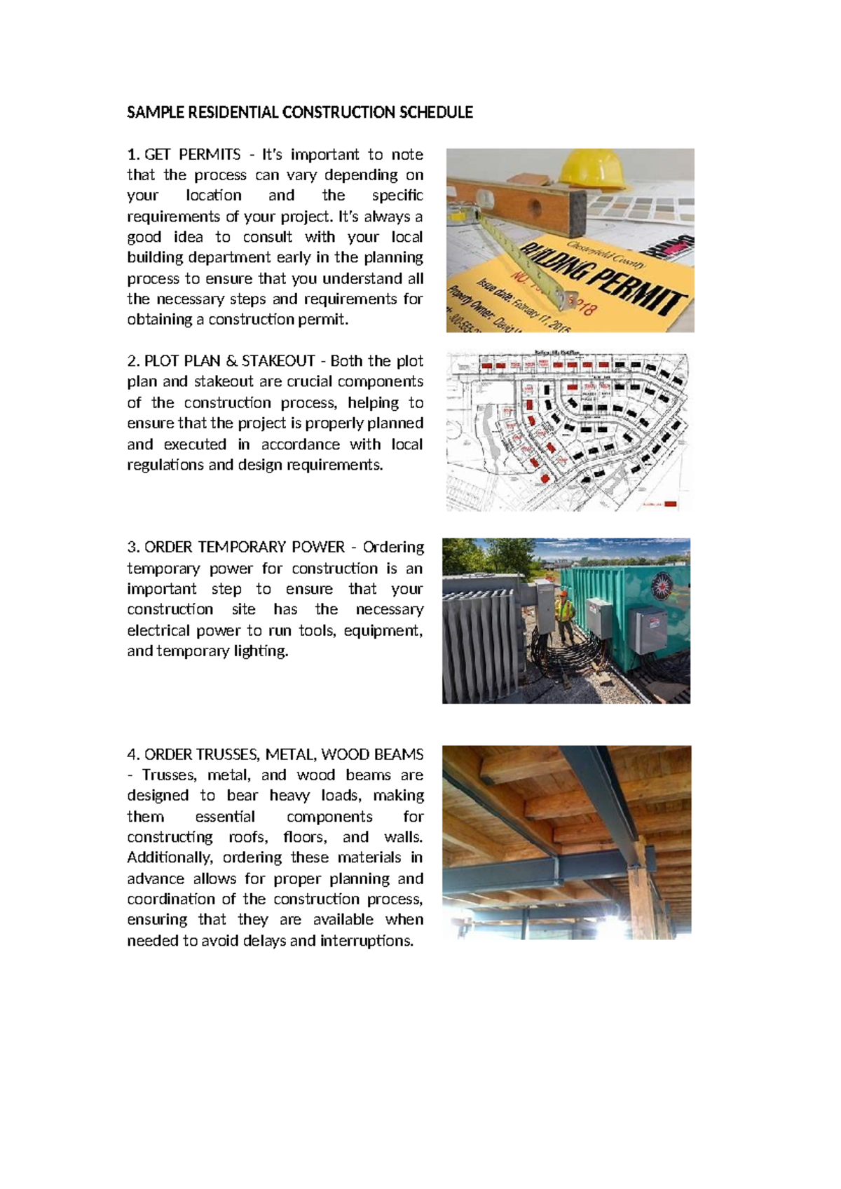 Sample Residential Construction Schedule Guide (RC 101) - Studocu