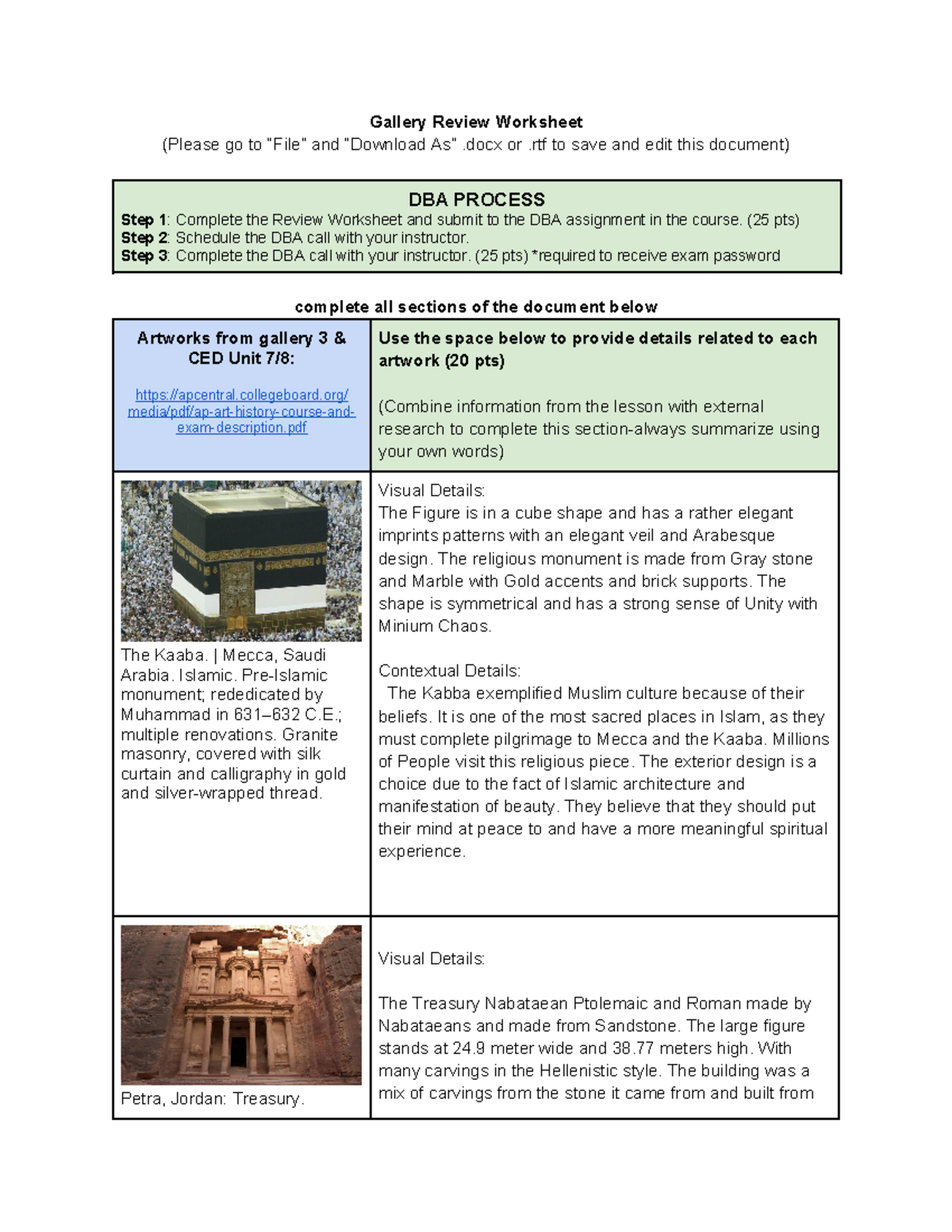 Chapter 3.05 DBA Review - Artworks and Cultural Reflections - Studocu