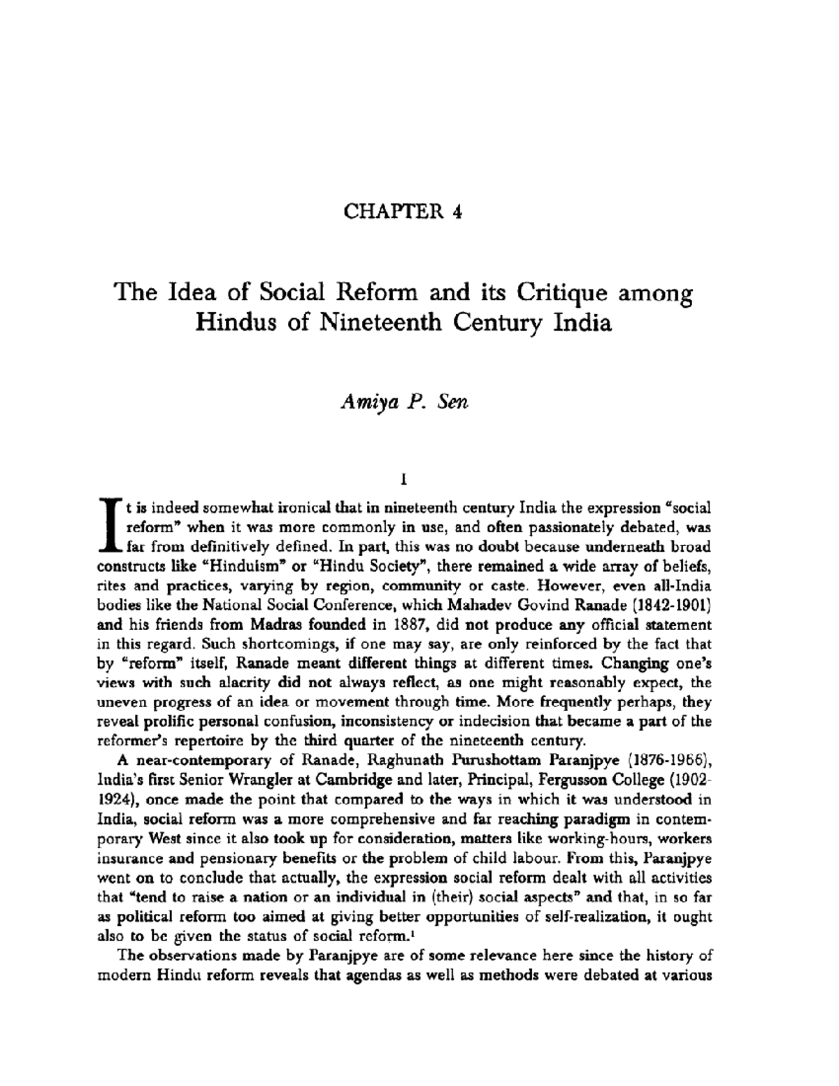CHAPTER 4: Social Reform and Critique in 19th Century Hindu India ...