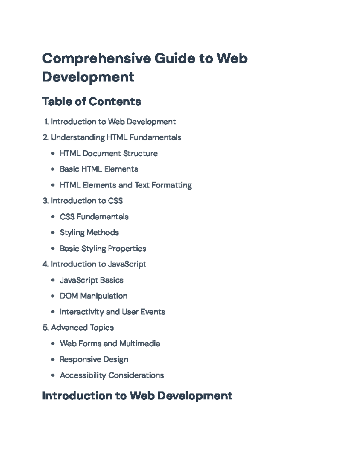 Comprehensive Guide to Web Development: HTML, CSS, JavaScript ...
