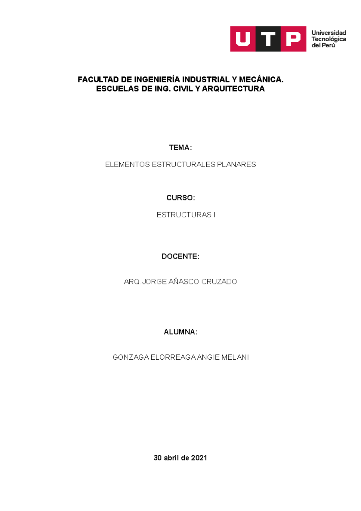 Elementos Estructurales Lineales - Gonzaga Angie - FACULTAD DE ...