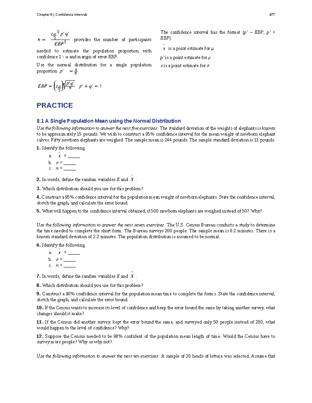 Chapter 8: Confidence Intervals in Introductory Statistics (Part 243 ...