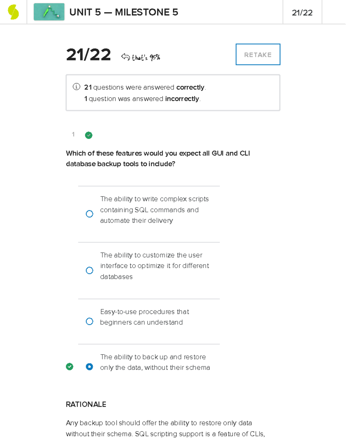 Sophia CSCI 101 Intro to Relational Databases Milestone 5 Summary - Studocu
