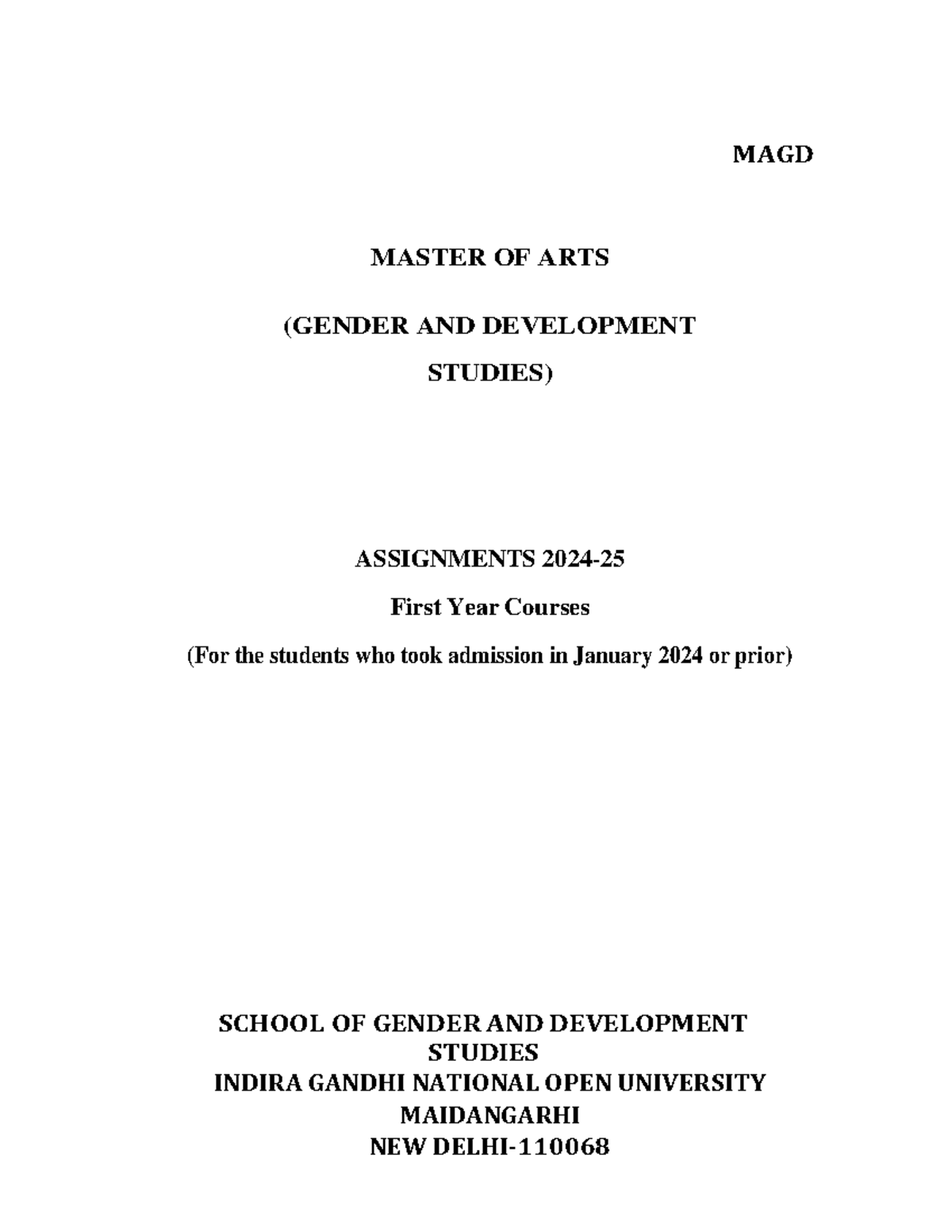 MAGD TMA Assignments for First Year Courses (2024-25) - Studocu